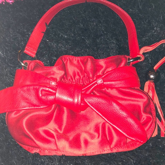 FURLA Made in Italy | Bags | Furla Red Leather Satin Mini Handbag ...